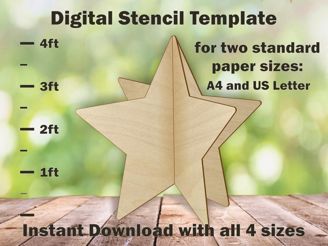 1ft - 4ft 3D Star Templates for Baby Shower Backdrop Decorations ...