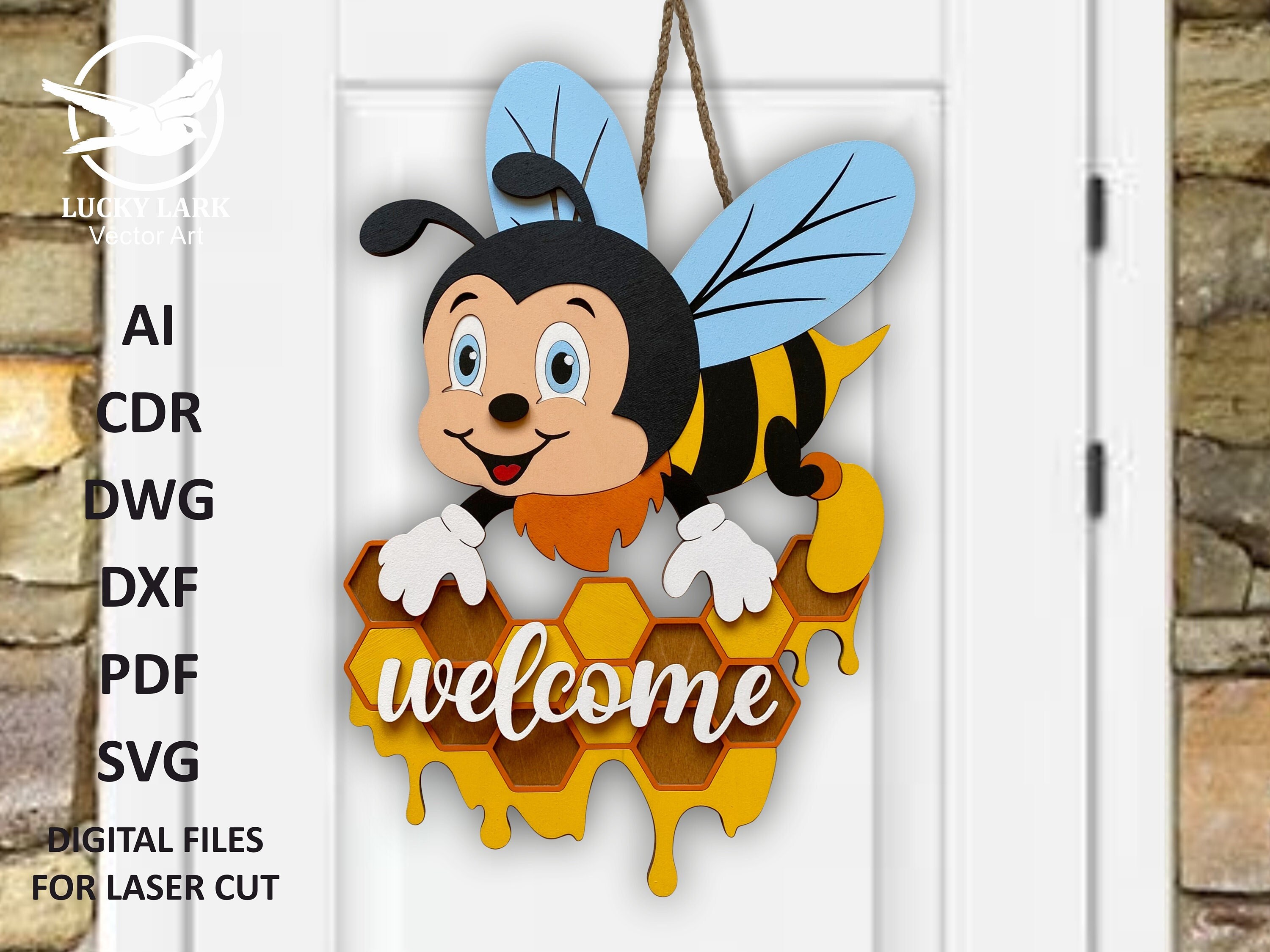 Bee Welcome Sign SVG Door Hanger SVG Summer Door Hanger - Etsy Australia
