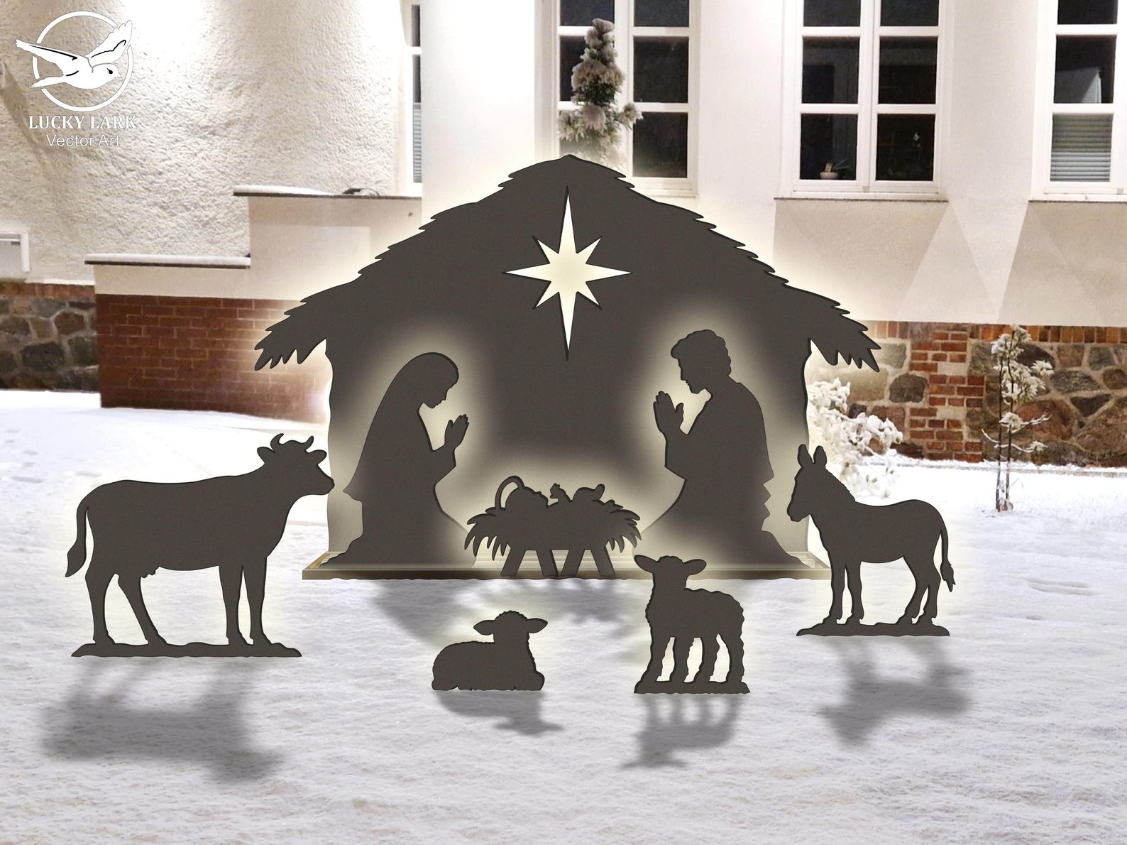 5ft Nativity Scene Stencil Template, Trace and Cut, Christmas ...