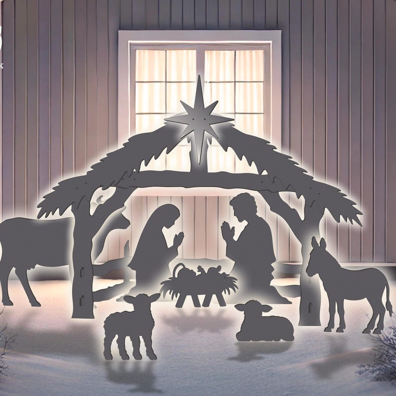 Nativity Wooden Scene Set - Etsy