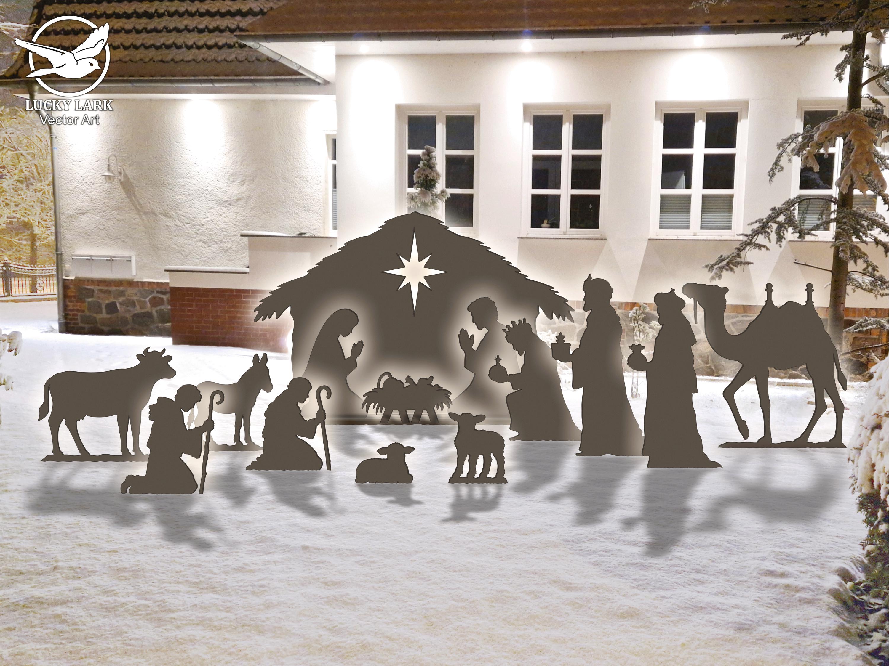 5ft Nativity Scene Stencil Template, Trace and Cut, Christmas ...