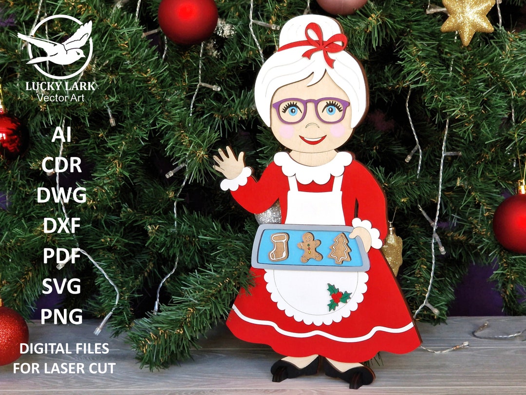 Mrs. Claus SVG File: Christmas Laser Cut Design (glowforge) - Etsy