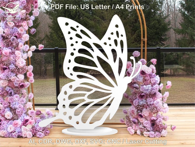 Butterfly Template 3ft to 6ft, Printable Trace & Cut Butterfly ...