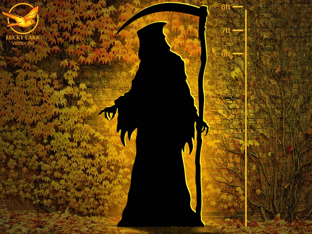 6ft - 8ft Grim Reaper Template Life Size, Printable Trace and Cut ...