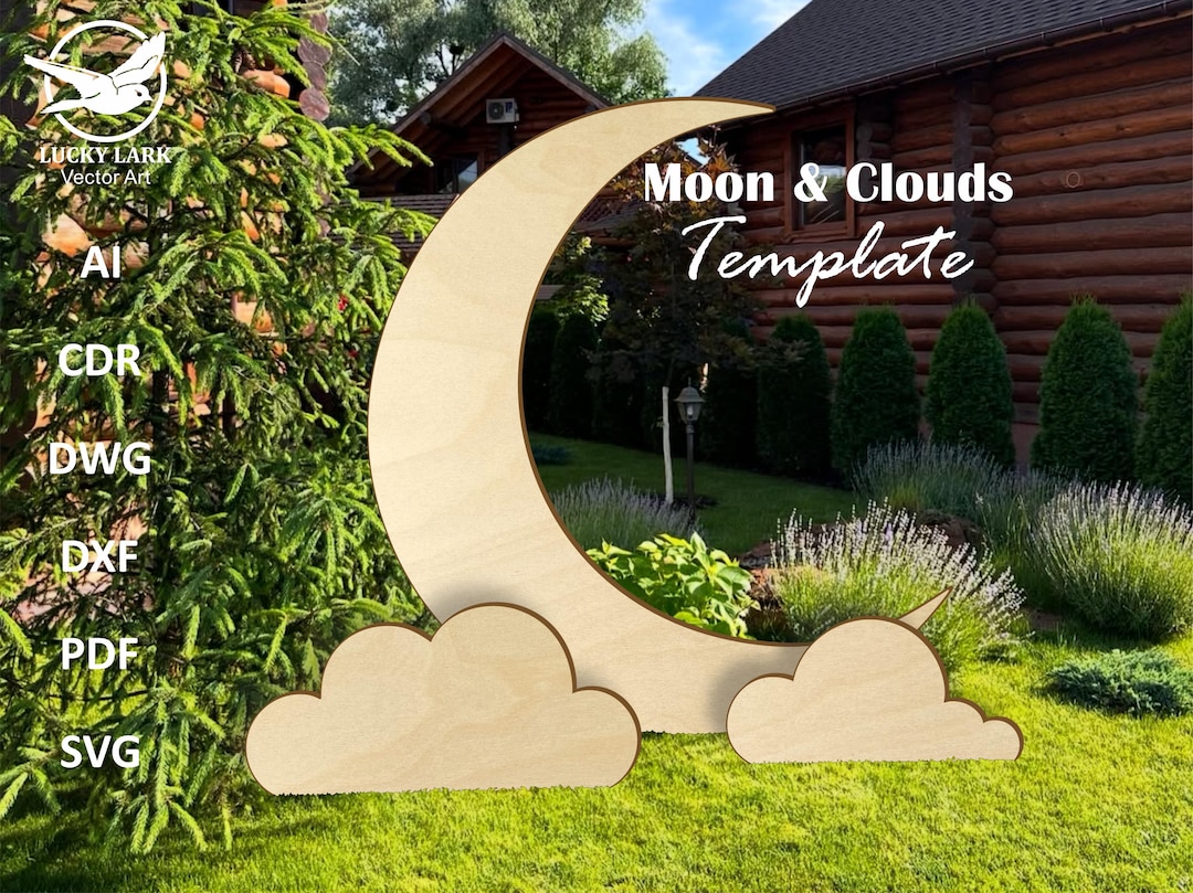 4ft, 5ft, 6ft, 7ft, 8ft the Moon and Clouds Backdrop, Moon Decor Plans ...