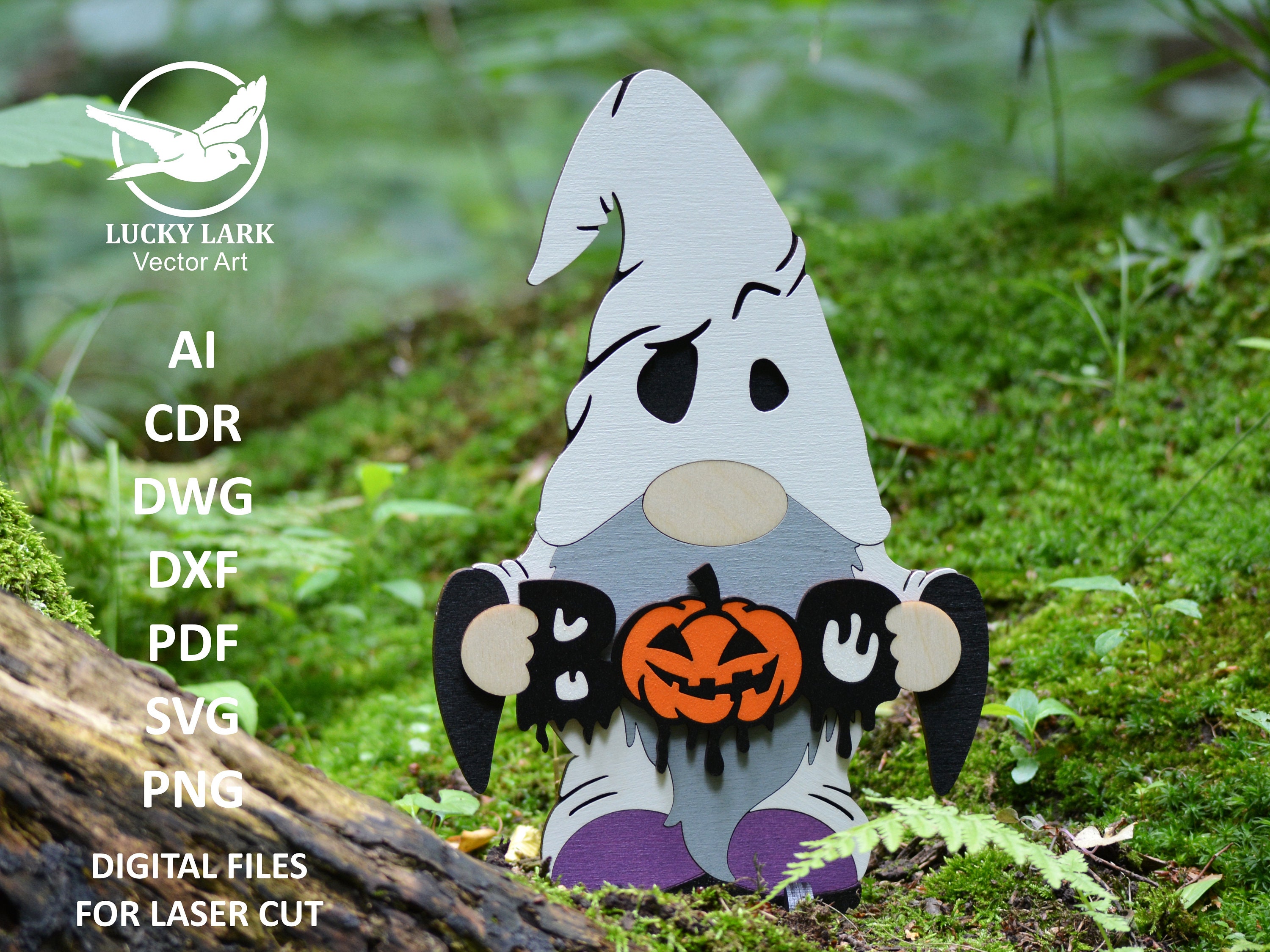 Boo Gnome SVG File: Halloween Laser Cut Design (digital Download ...