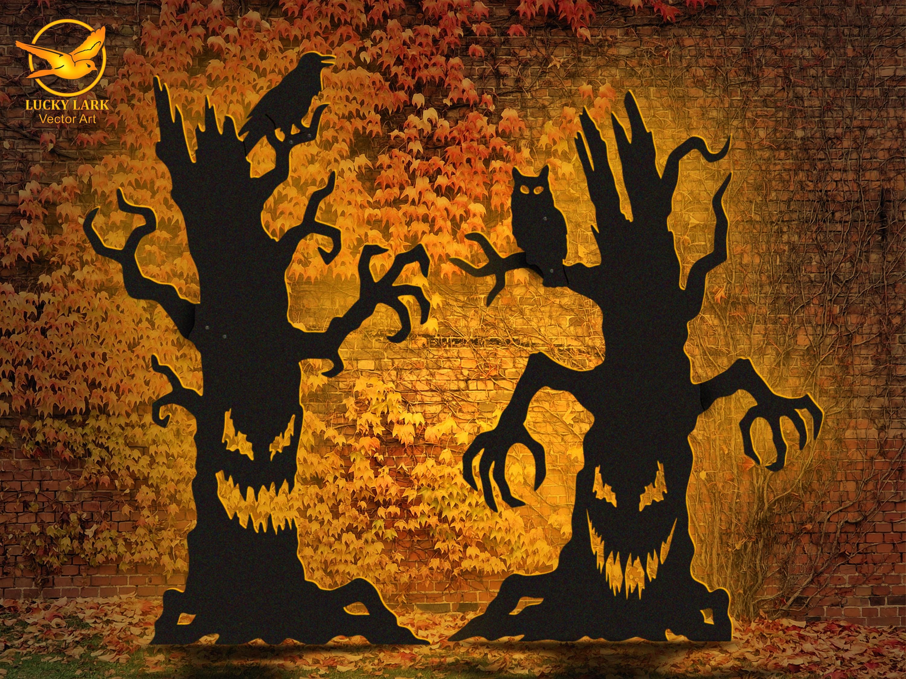6ft, 7ft, 8ft Spooky Trees Halloween Template Printable, Trace and Cut ...