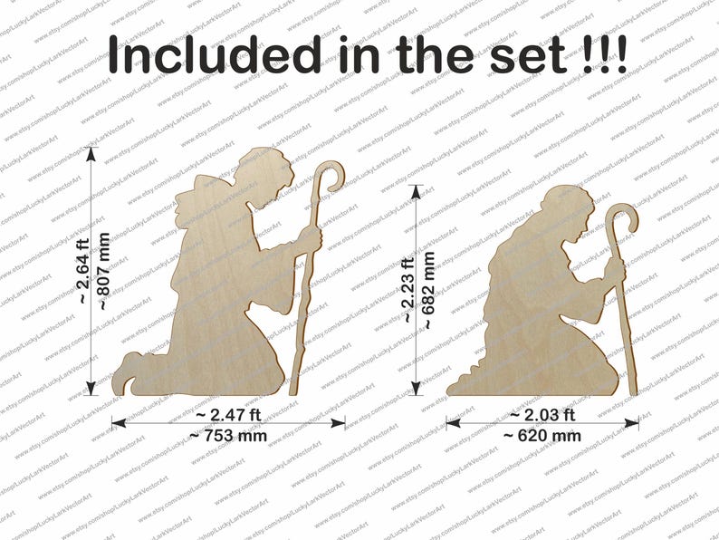 2 Shepherd Templates When Made for 5ft Nativity Scene / Print and Cut ...