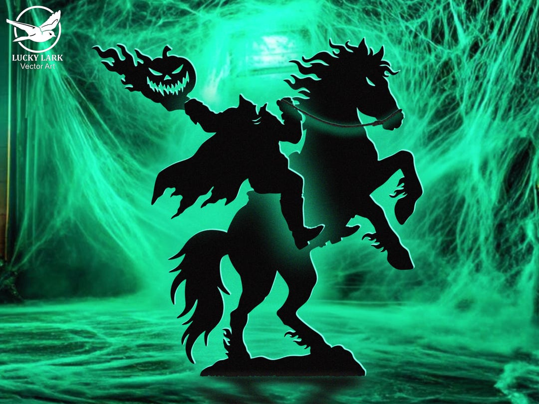 Headless Horseman Halloween Template Printable, 8ft Trace & Cut ...