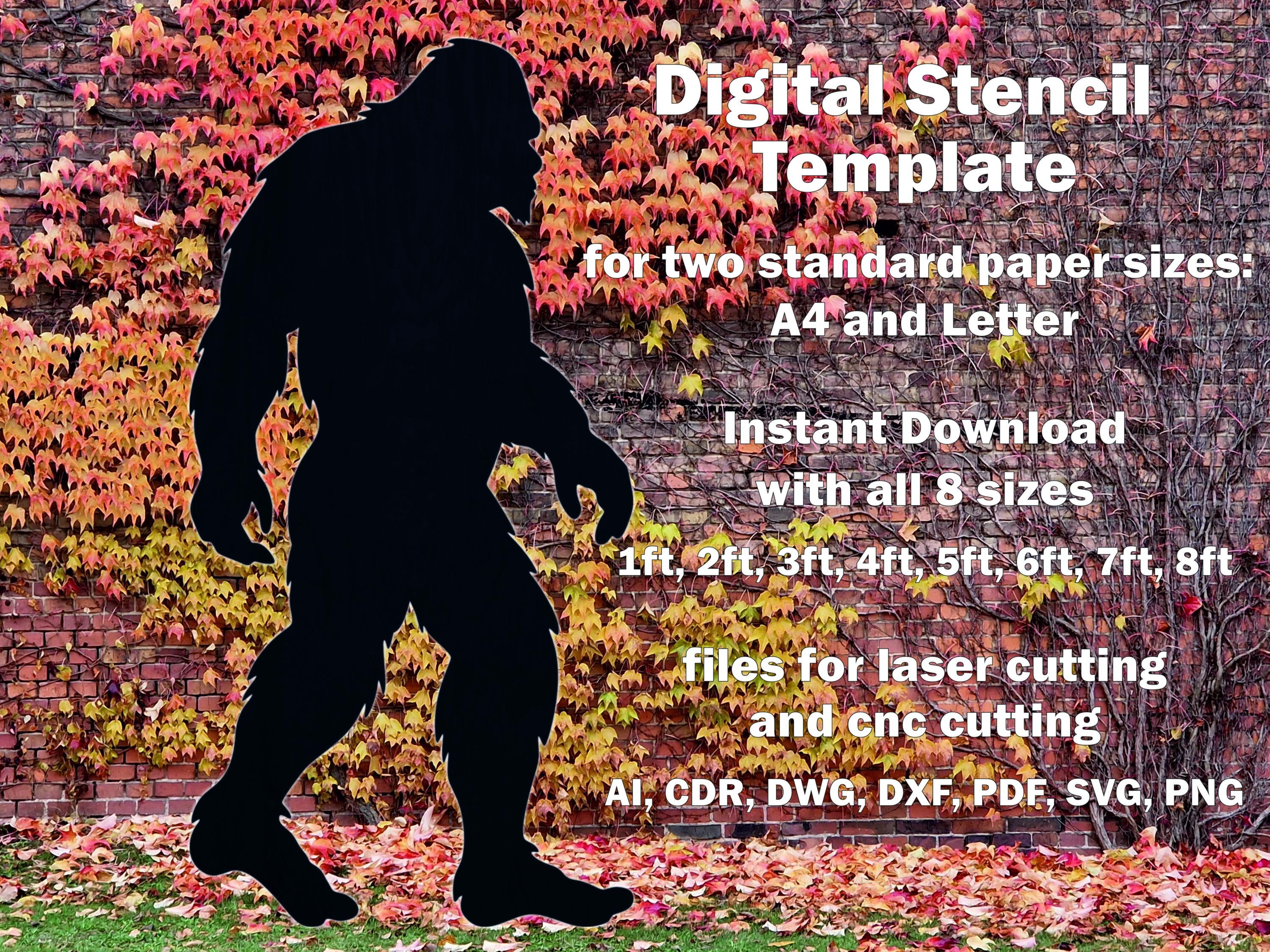 1ft - 8ft Bigfoot Template Life-size / Printable Trace & Cut Sasquatch ...
