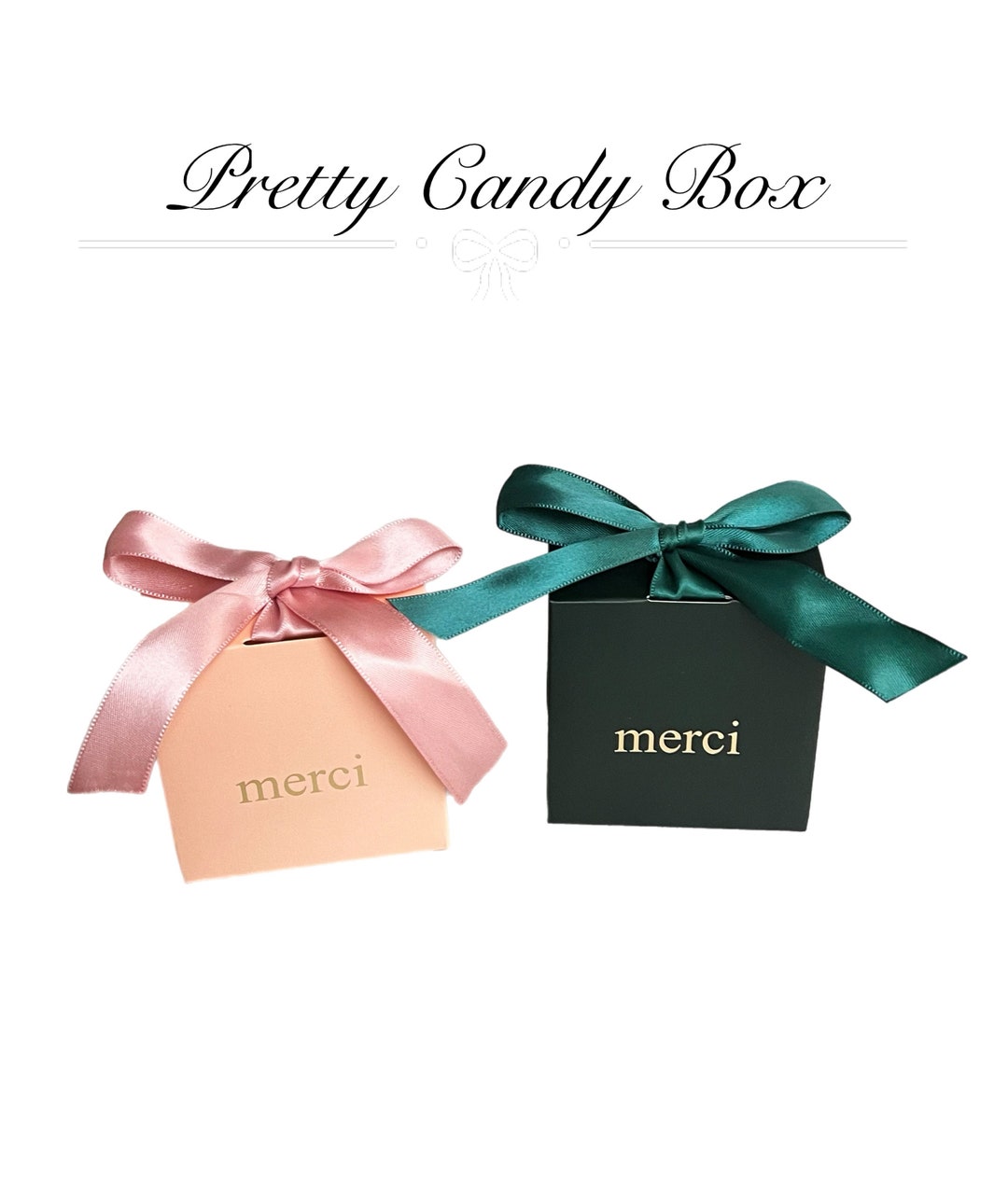20PCS Merci Elegant Candy Bag Wedding Favors Thank You Gift Packing Box ...