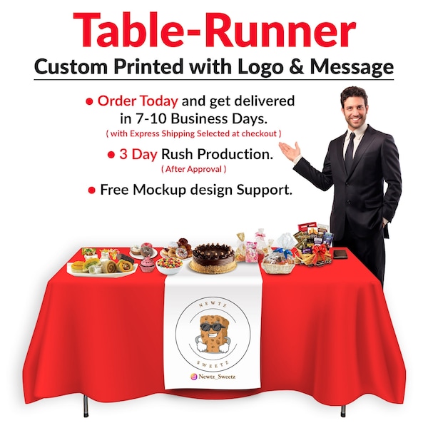 Business Name Table Runner - Etsy