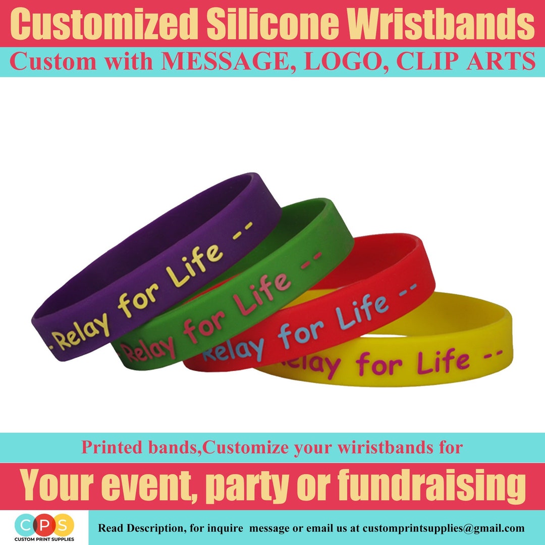 Custom Rubber Bracelets for Promo Events Fundraising Awareness ...