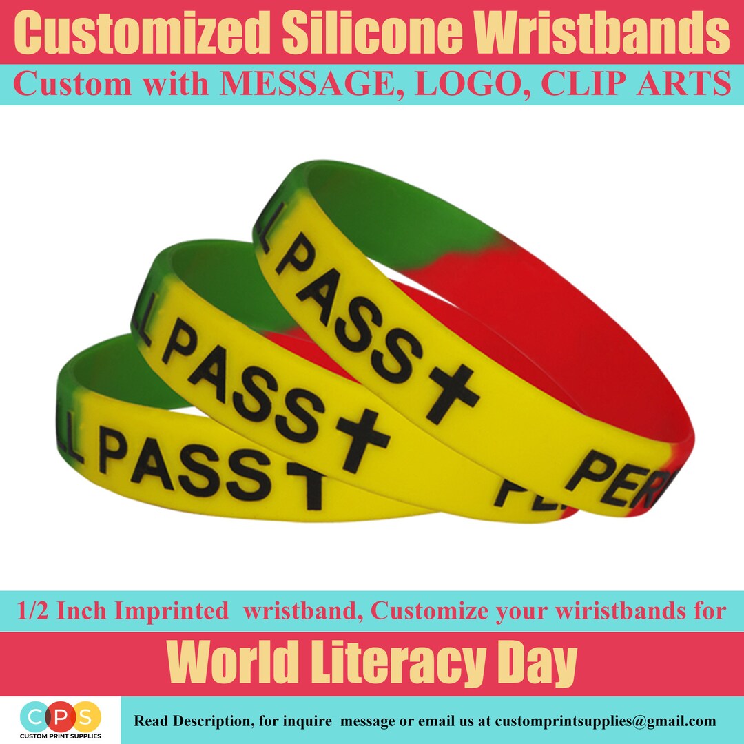 Custom Silicone Wristbands: Personalized Message & Logo - Etsy