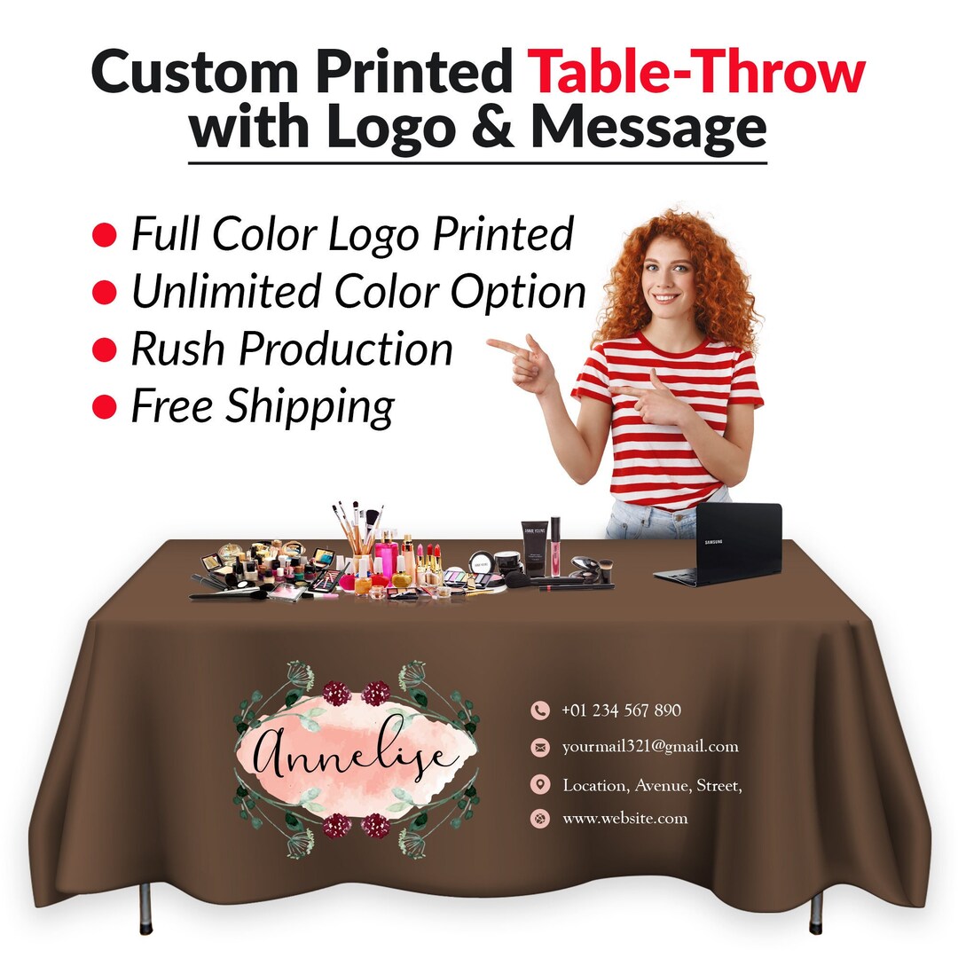 Custom Logo Table Cover: Spandex Vendor Display Tablecloth - Etsy