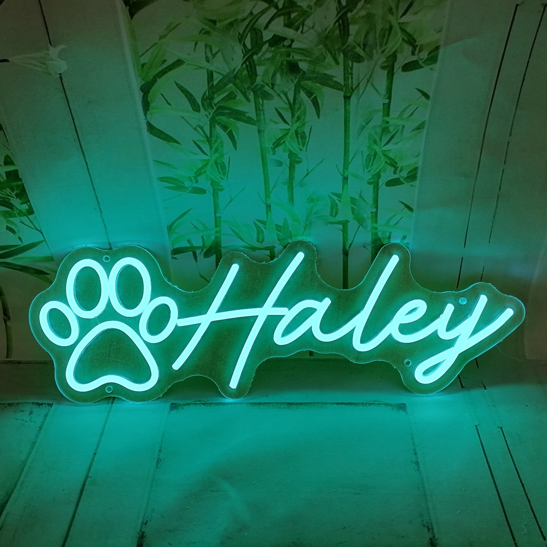 Paw Neon Sign Dog Neon Sign Name Neon Sign Custom - Etsy