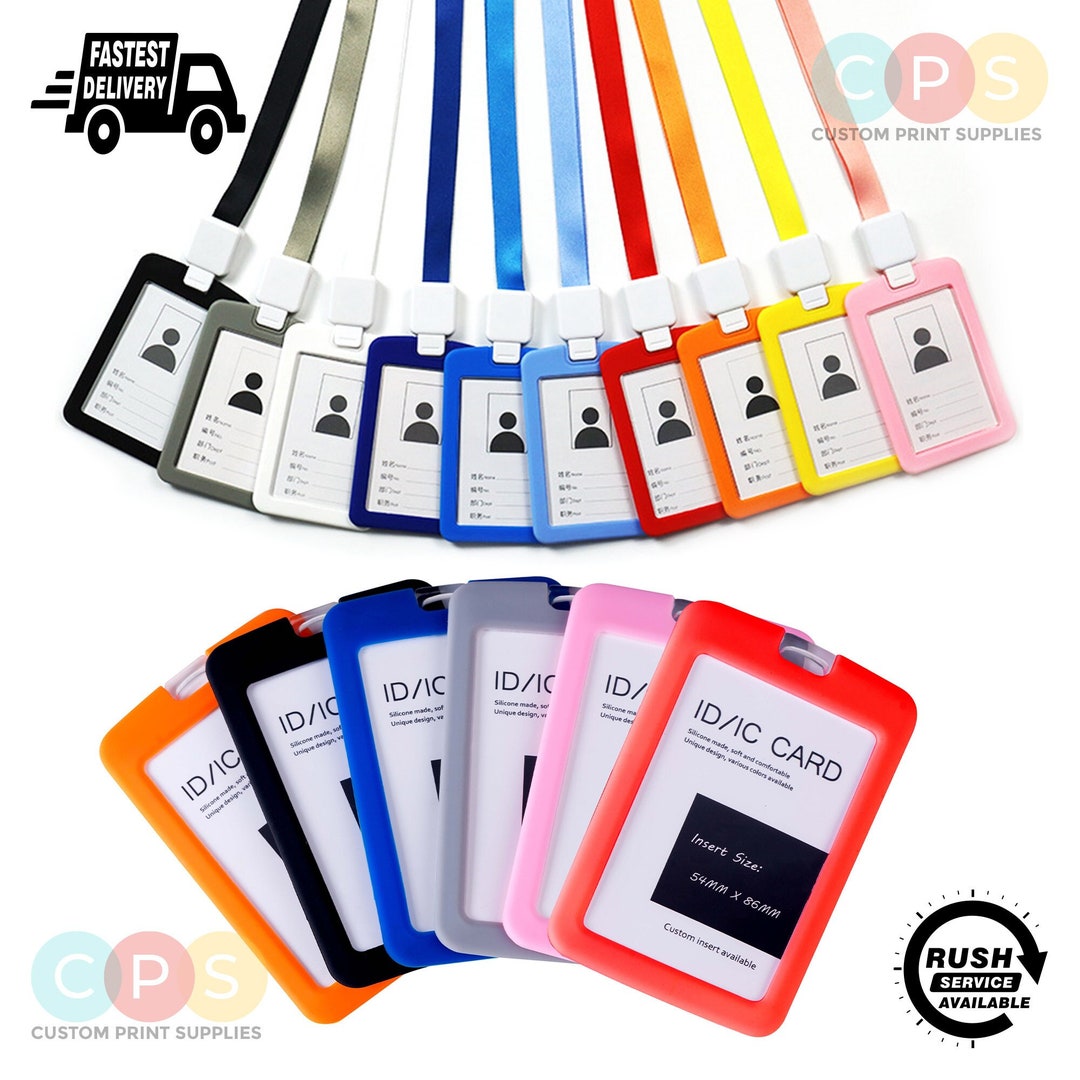 Silicone Badge Holders to Keep ID Safe, Name Badge Holders for Employee, Rubber Id Card Holders ...