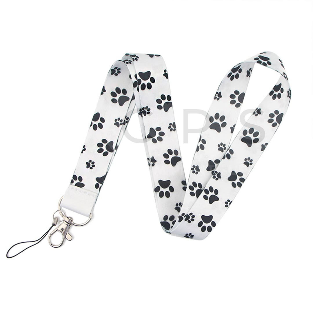 Custom Dog Paw Lanyard Pet Lanyard, Personalized Full Color Lanyard for ...