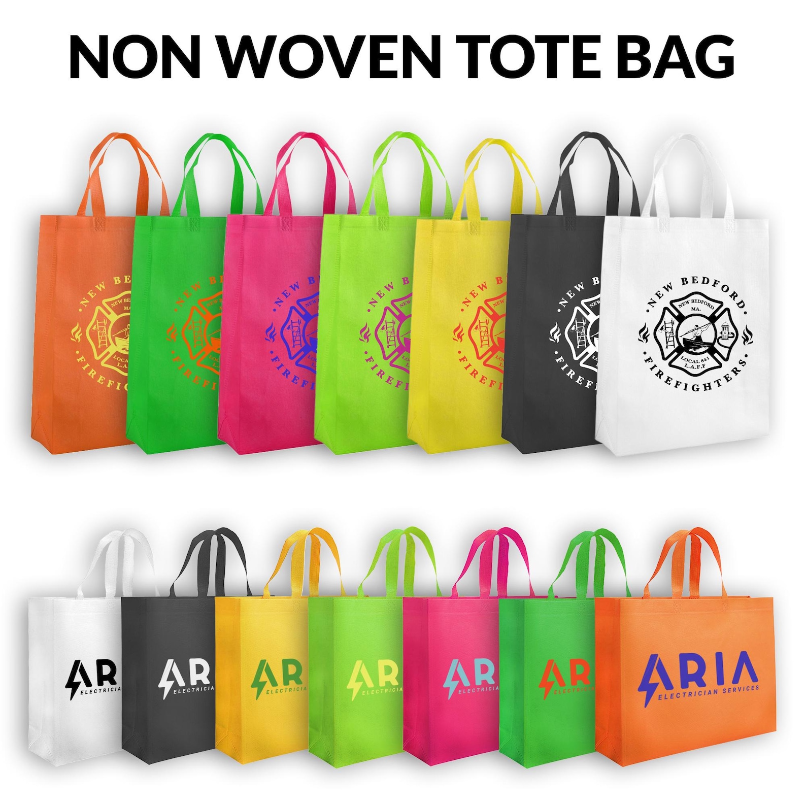 Bulk Custom Non Woven Tote Bags With Your Logo | Personalise Brand Logo ...