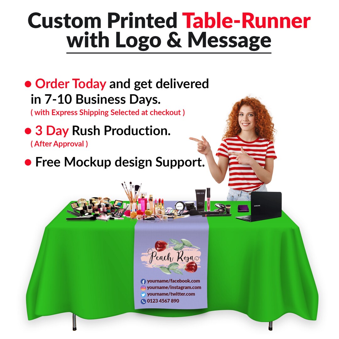 Custom Table Runner for Retail Stores & Showrooms | Branded Display ...