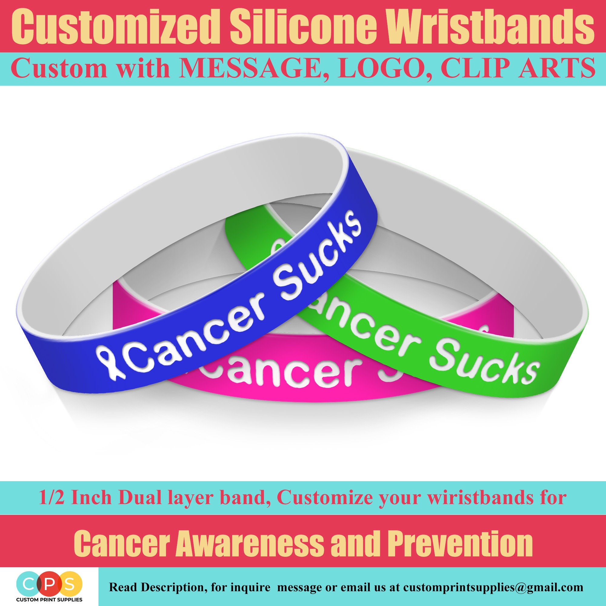 Custom cancer wristbands store