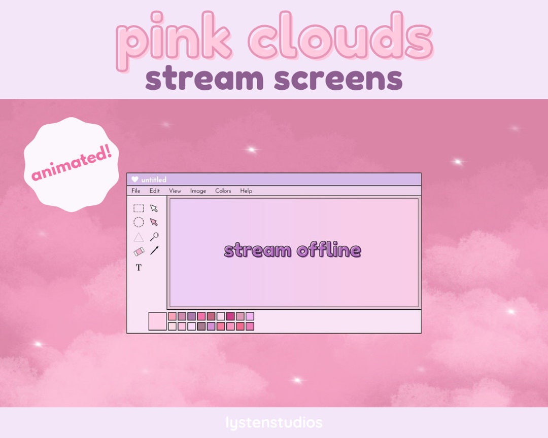 Pink Clouds Stream Screens (animated) / Starting Soon / Be Right Back ...