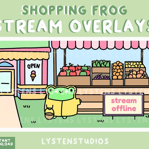 Shopping Frog Stream Overlay Screens / Starting Soon / Be - Etsy