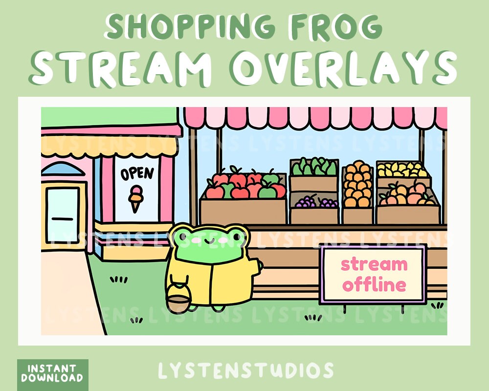Shopping Frog Stream Overlay Screens / Starting Soon / Be Right Back ...