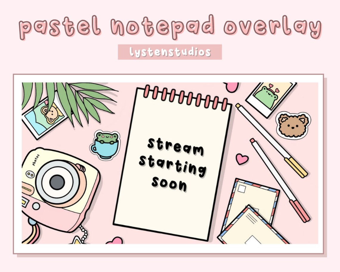 Pastel Notepad Desk Overlay Screens / Starting Soon / Be Right - Etsy