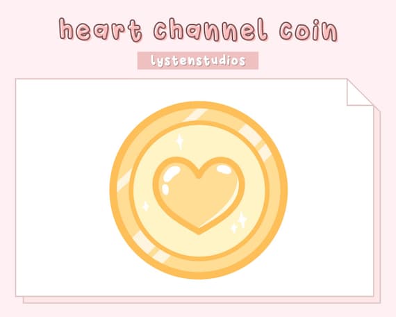 Heart Coin Channel Points / Aesthetic / Kawaii / Streamer / - Etsy