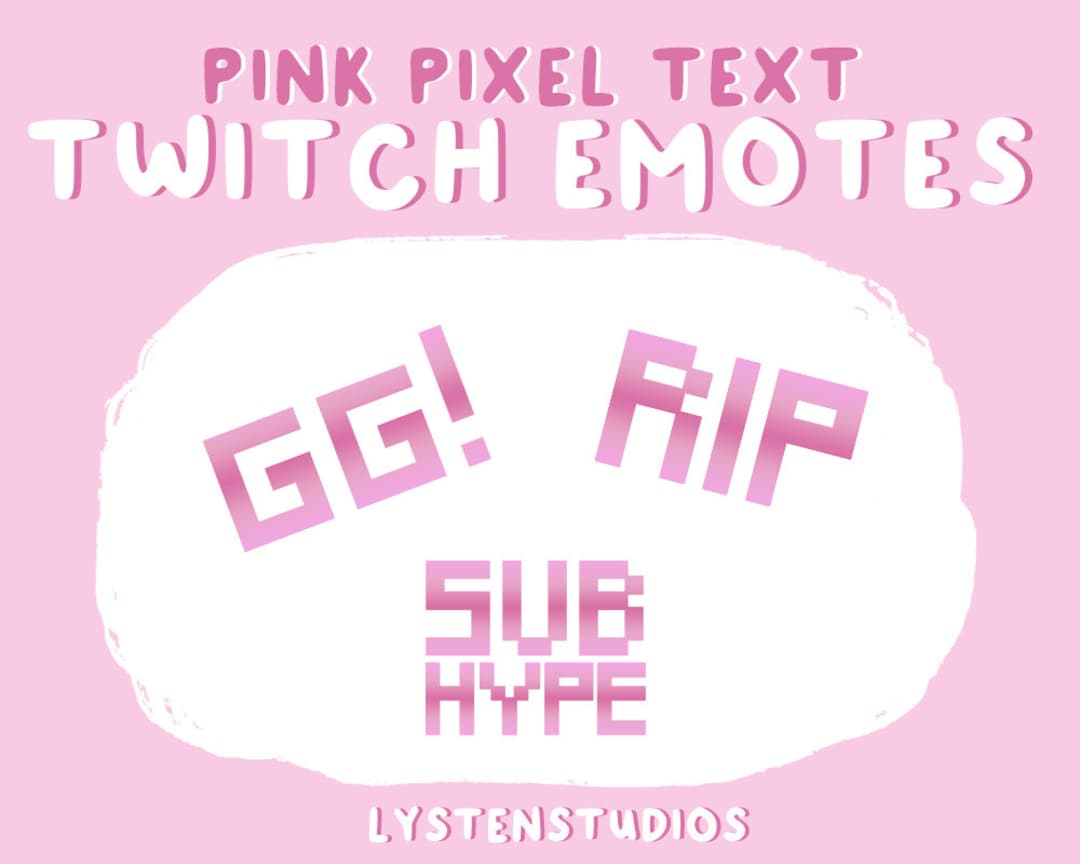 Pink Pixel Text Twitch Emotes / Twitch Emote / Kawaii / Cute / Discord ...