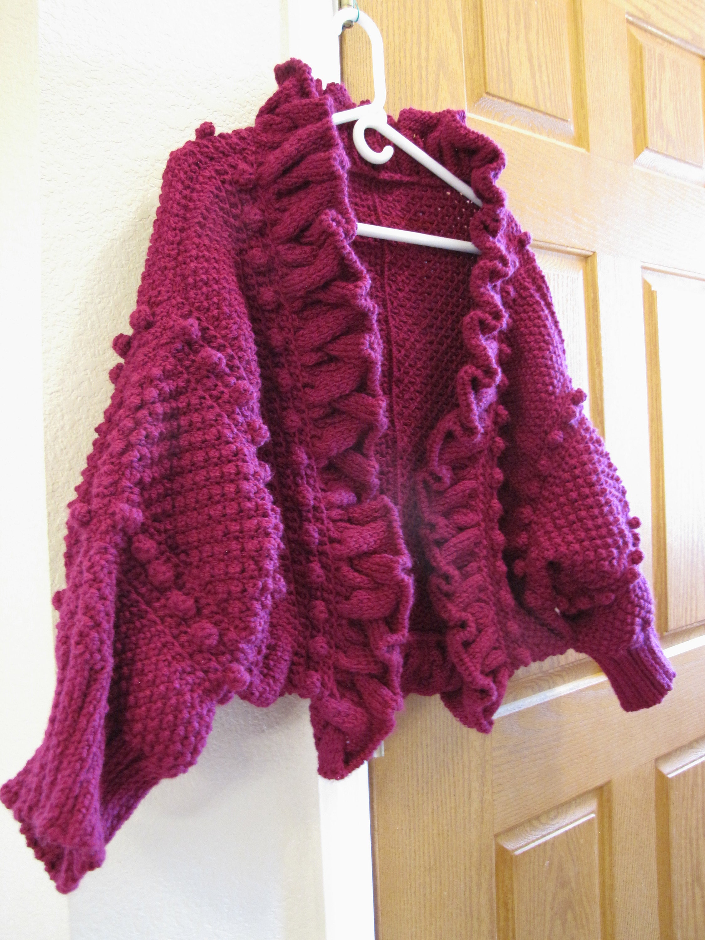 Women's Handmade Knitted Boysenberry Bolero Chic Sweater Decorate and ...