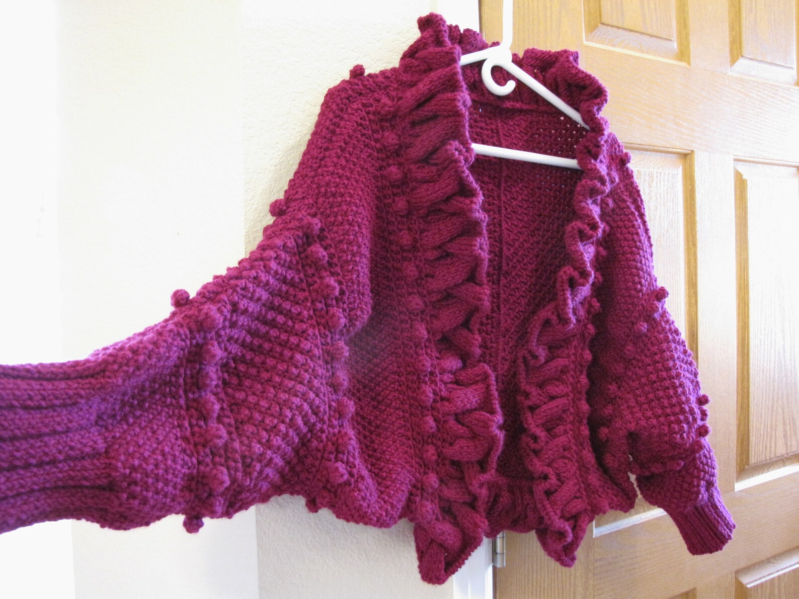 Women's Handmade Knitted Boysenberry Bolero Chic Sweater Decorate and ...