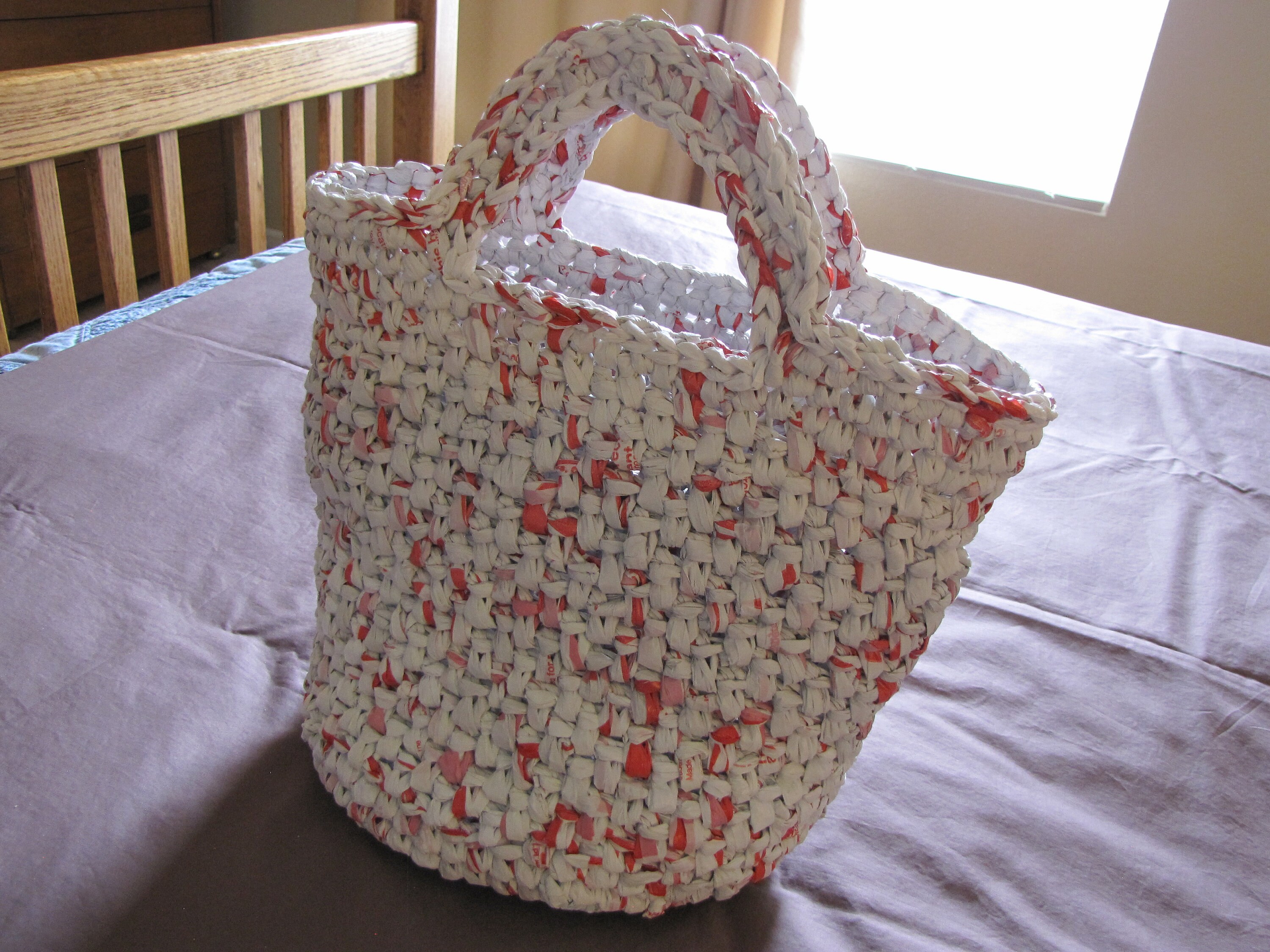 Handmade Women Crochet Reusable Plarn Handbag Bottom Round Bag - Etsy