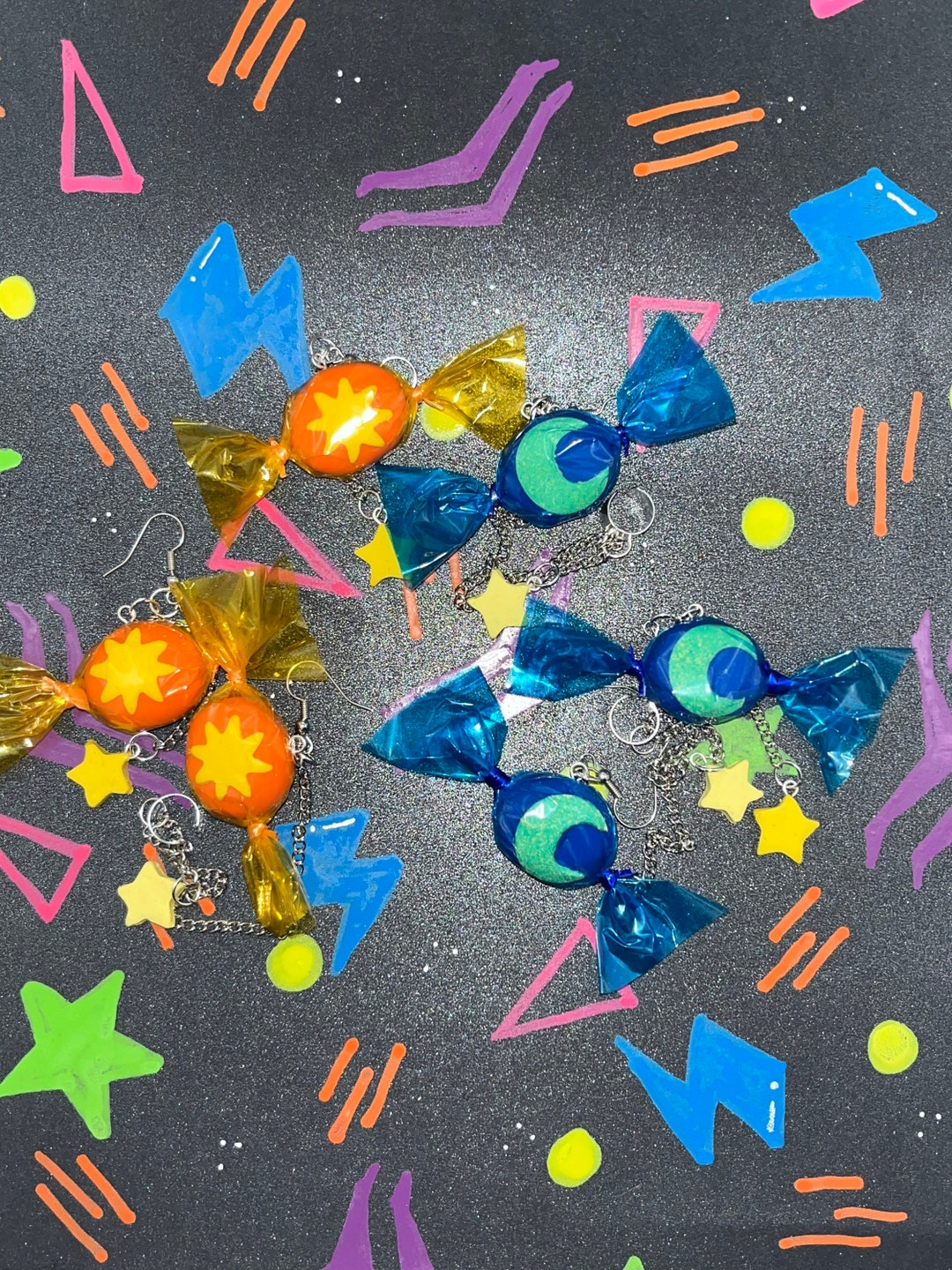 Moon Drop and Sunny Candies Earrings - Etsy