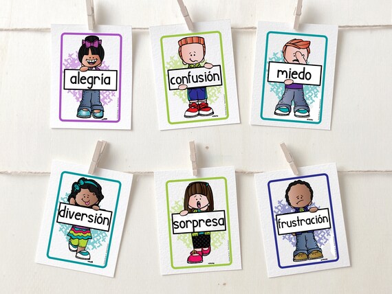 EMOCIONES Y SENTIMIENTOS. Flash Cards Tarjetas En Español. - Etsy