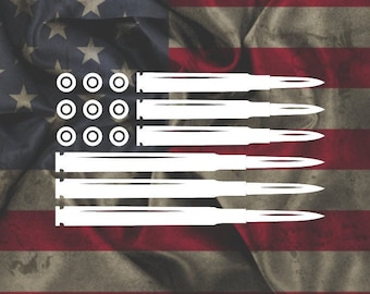 American Flag 9MM Bullet Decal Sticker Set Vinyl Decal MacBook Pro Air ...