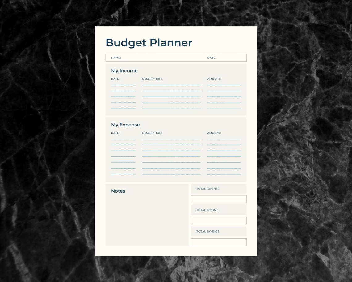 Monthly Budget Planner Financial Planner Budget Tracker Budget Template ...