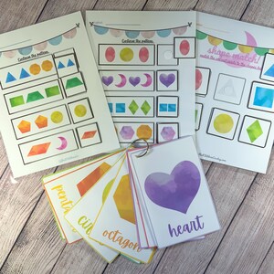 Jumbo Shapes Flashcards Pattern and Shape Matching Bundle | Shapes ...