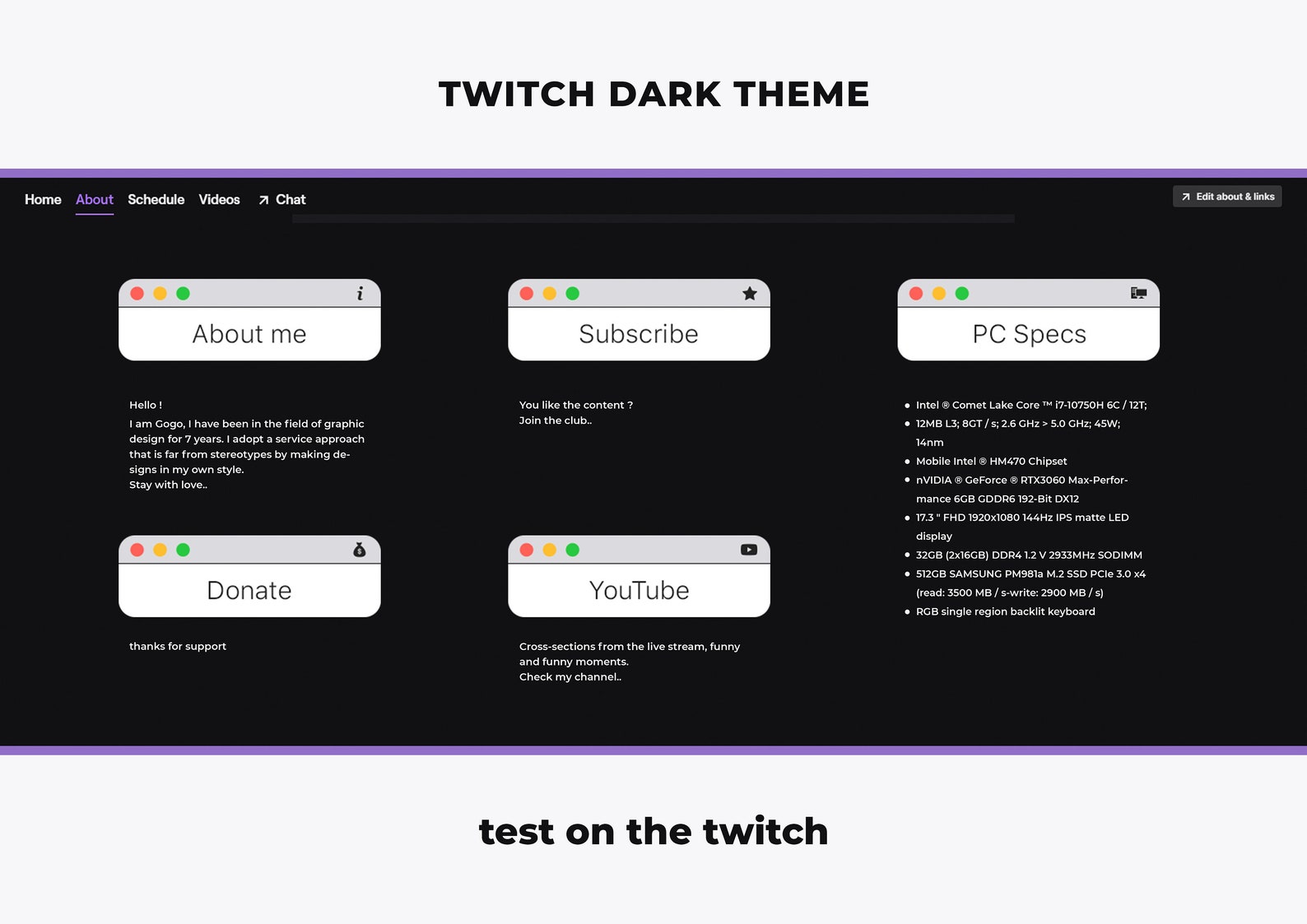 Twitch Cute Apple Mac Window Panels - Etsy