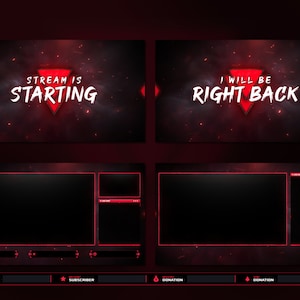 Animated Fiery Triangles Twitch Overlays Pack - Complete Stream Package ...