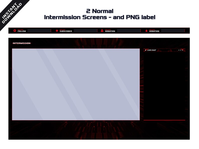 Twitch Overlay Package Energy of Red / Animated / Offline ...