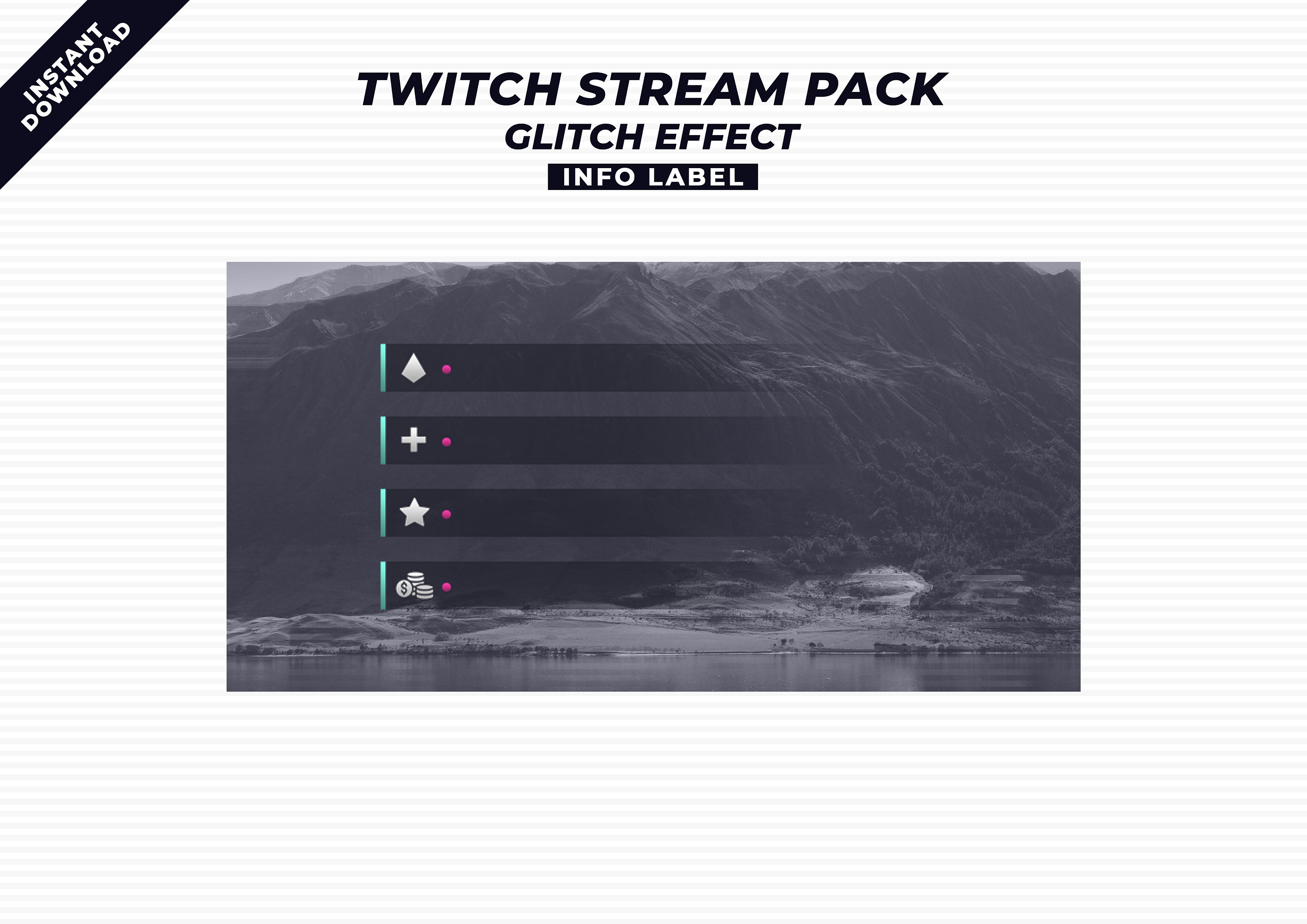 Stream Overlay Package Glitch Effect / Streamer / Offline ...