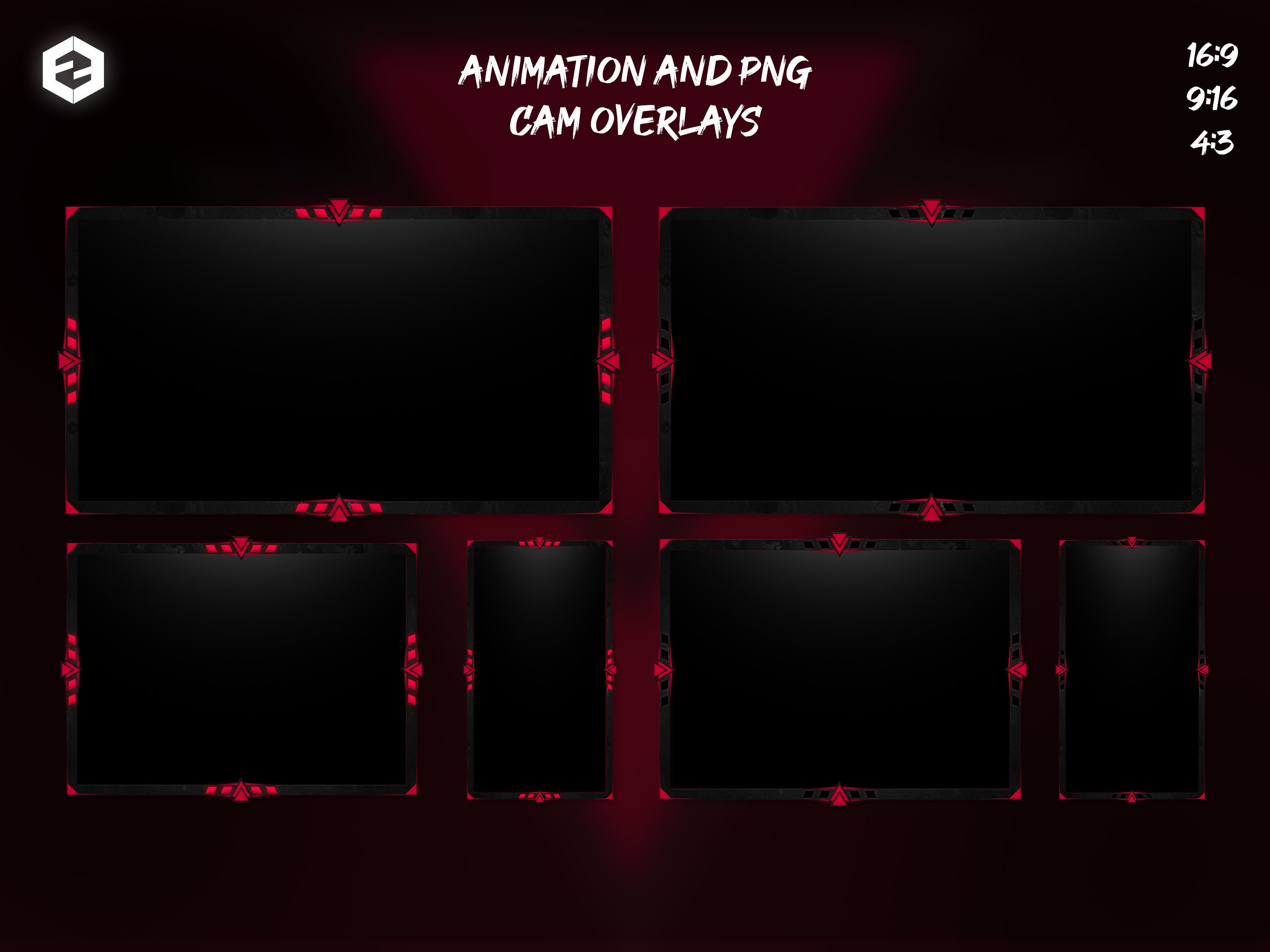 Animated Fiery Triangles Twitch Overlays Pack - Complete Stream Package ...