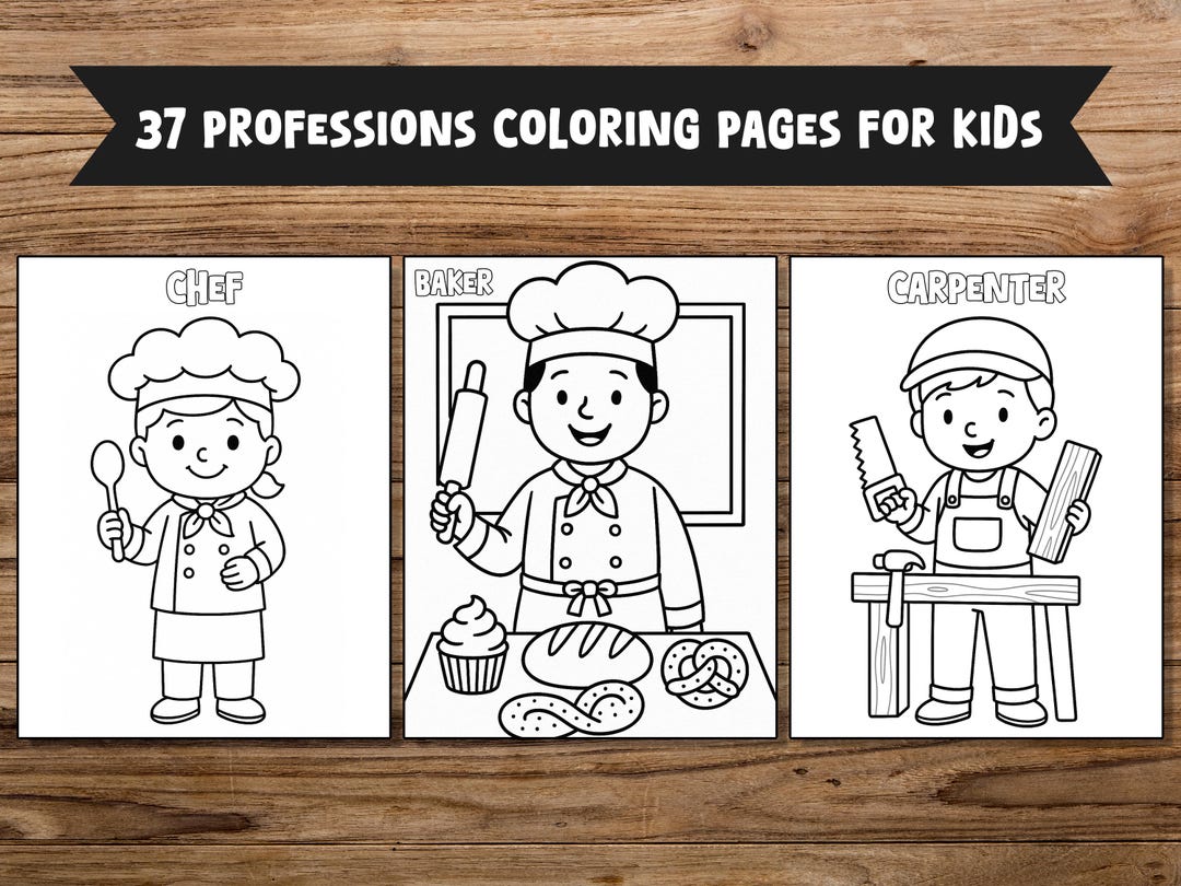 Printable Professions Coloring Book for Kids | 30+ Career Pages to ...