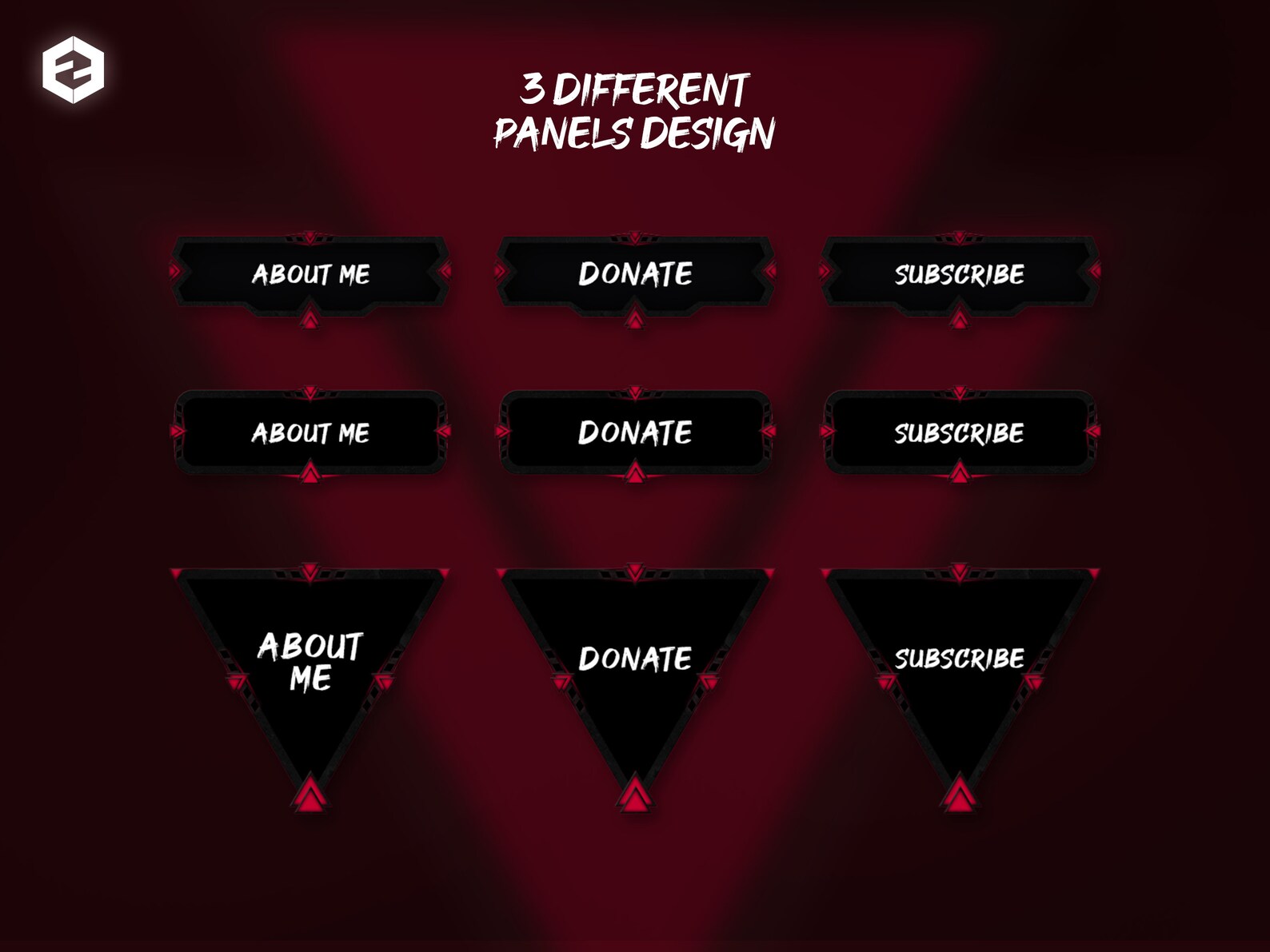 Animated Fiery Triangles Twitch Overlays Pack - Complete Stream Package ...