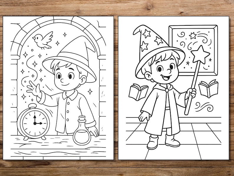Magic School Coloring Book for Kids | 21 Fun Pages | Wizard Adventures ...