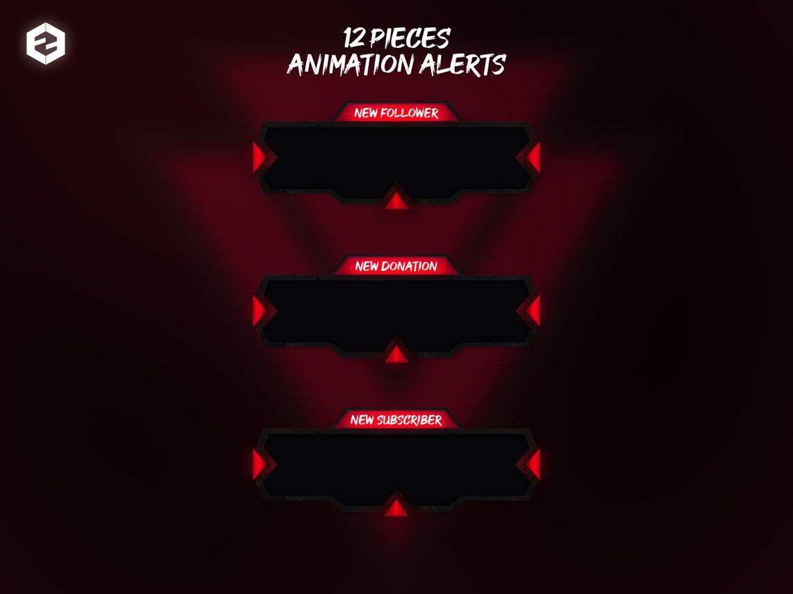 Animated Fiery Triangles Twitch Overlays Pack - Complete Stream Package ...