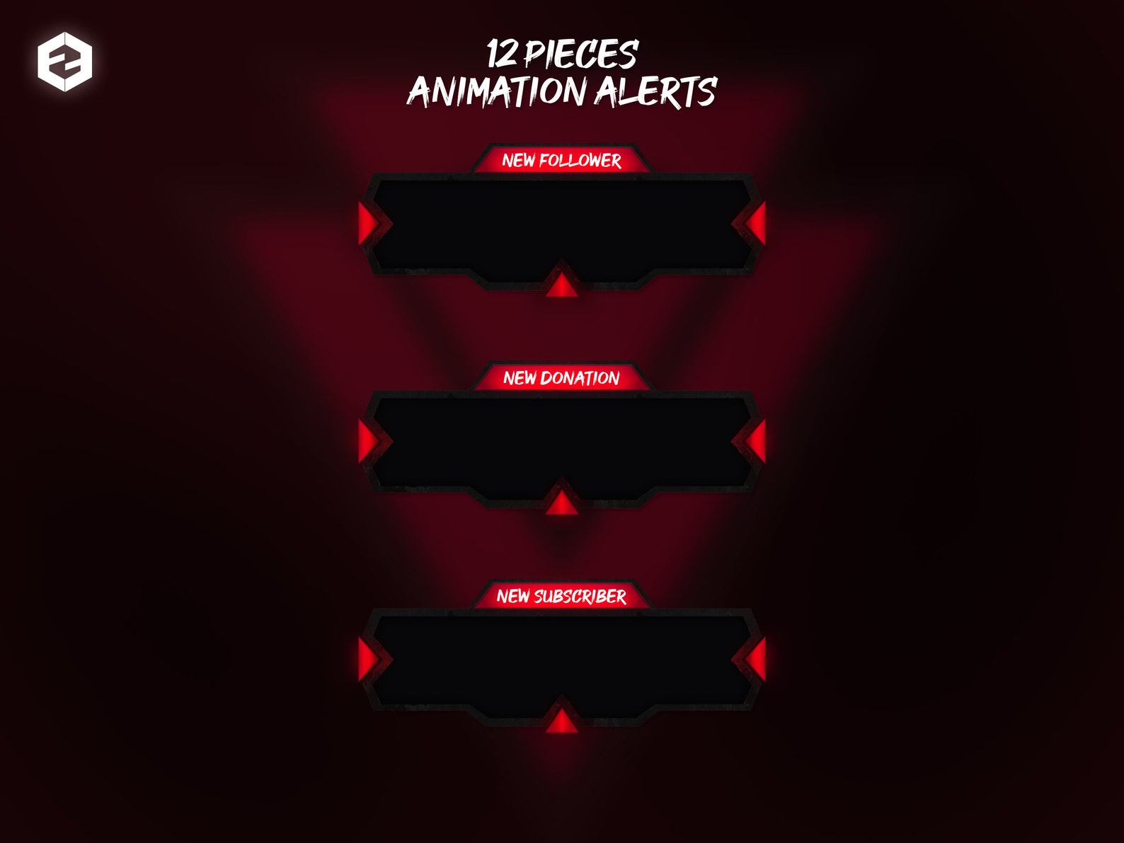 Animated Fiery Triangles Twitch Overlays Pack - Complete Stream Package ...