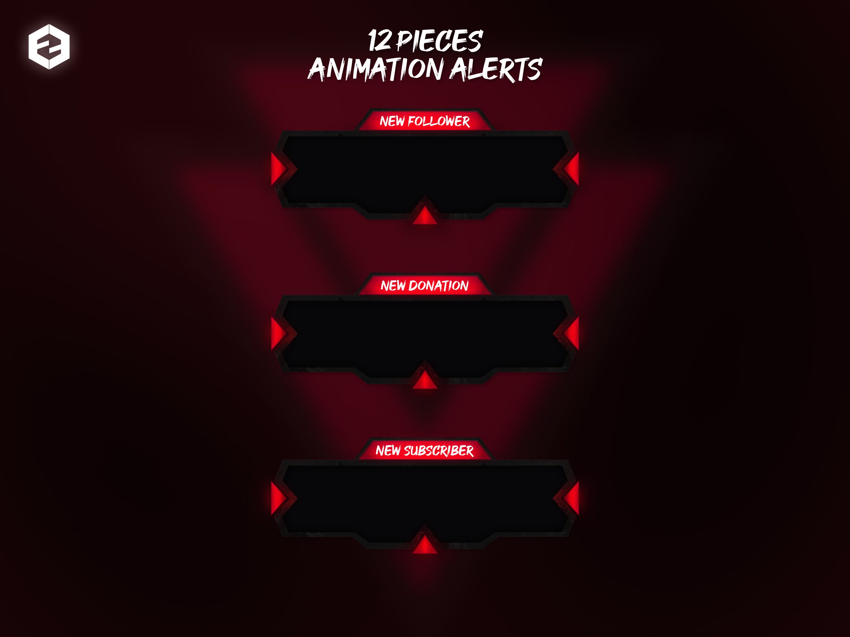 Animated Fiery Triangles Twitch Overlays Pack - Complete Stream Package ...